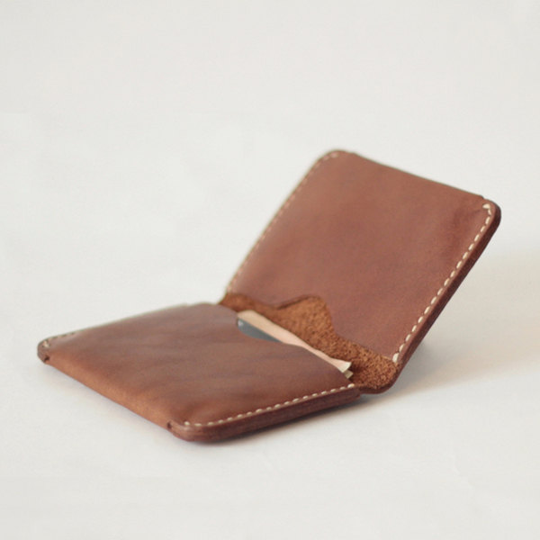 Handmade Leather Wallet / Card Case / Minimal Leather Wallet / Cash ...